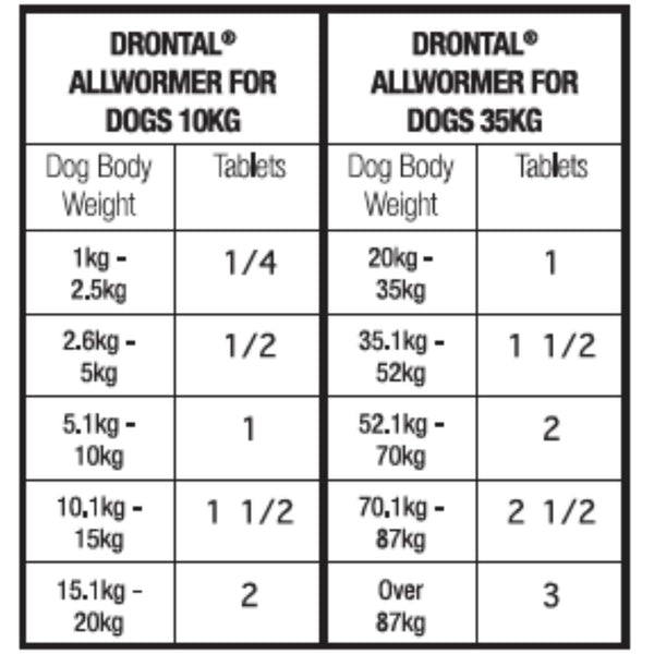 Drontal Worm Treatment For Dogs Under 10kg 2 Pack - Pet & Paddock
